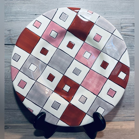 Dining | Newtabletops Lifestyles Geohand Painted Crafted Dinner Plate ...